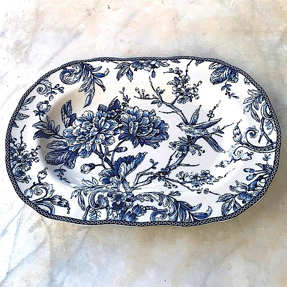 222 Fifth | Dining | 222 Fifth Adelaide Blue Platter Porcelain New 4 ...